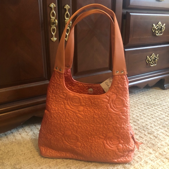 Donna Sharp | Bags | Donna Sharp Handmade Mango Orange Quilted Handbag ...